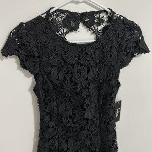 Lulus | Dresses | Nwt Lulus Romance Language Black Backless Lace Mini ...
